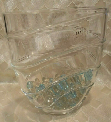IVV Selezione Mid Century Crystal Ribbed Vase, Mouth Blown, Made In ...