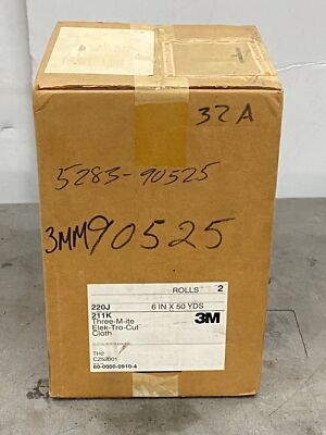 QTY 2 - 3M 211K 6" x 50YDS 220 Three-M-ite Elek-Tro-Cut Cloth Sanding ...