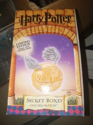 Harry Potter GOLDEN SNITCH SECRET BOX w/Charm, Department 56 Year 2000 ...