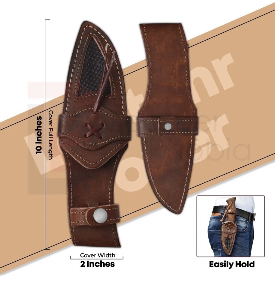 EDC Leather Knife Sheath Fixed Blade Knives belt loop Horizontal ...