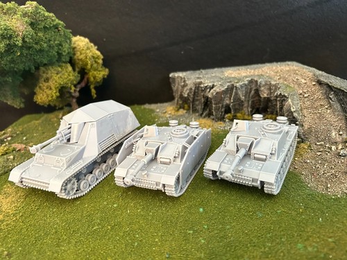 German_3 Tanks_WW2_Wargame3D_28MM 1/56_STUH 42_Hummel-Wespe 10.5cm SPG ...