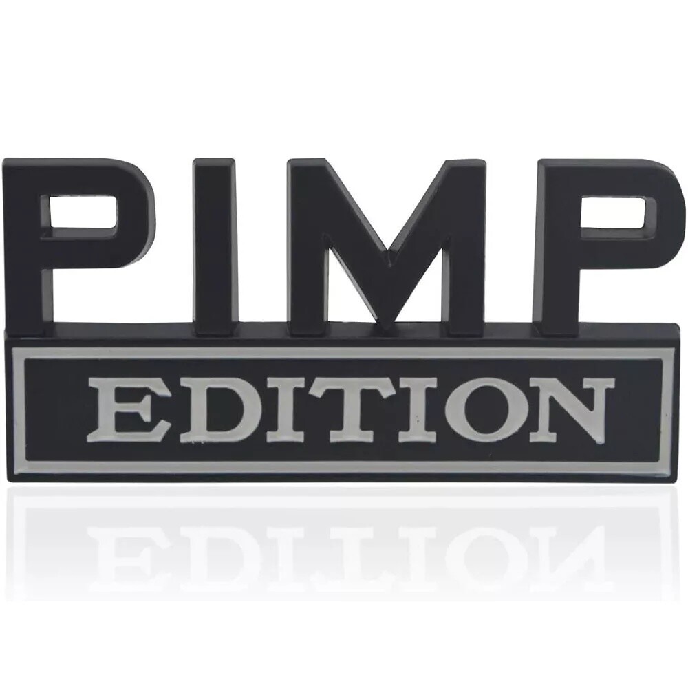 2x PIMP EDITION EMBLEM Badge 3D Sticker Decal with Car Truck Black ...