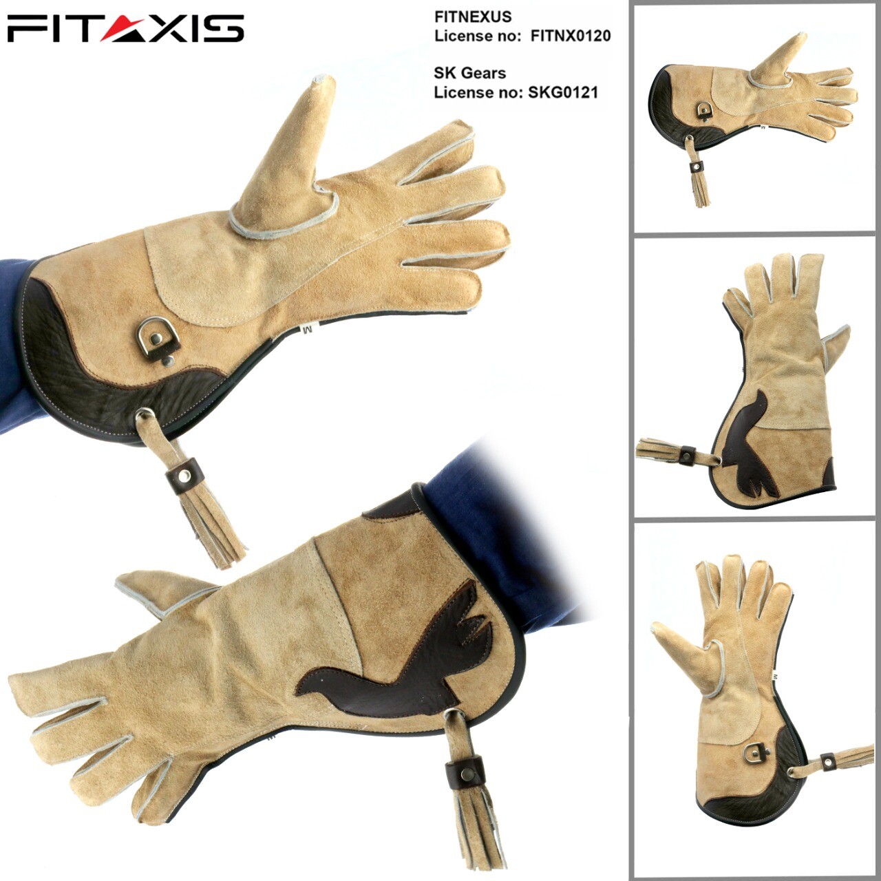 Falconry Glove Double Skinned Eagle Birds Hawk Raptor Animal Handling ...