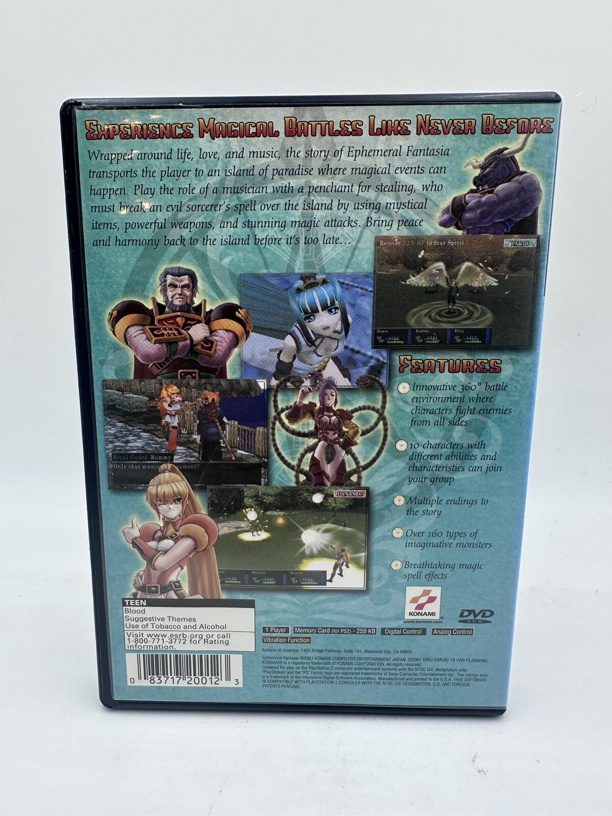 Ephemeral Fantasia (Sony PlayStation 2, PS2, 2001) Authentic Game ...