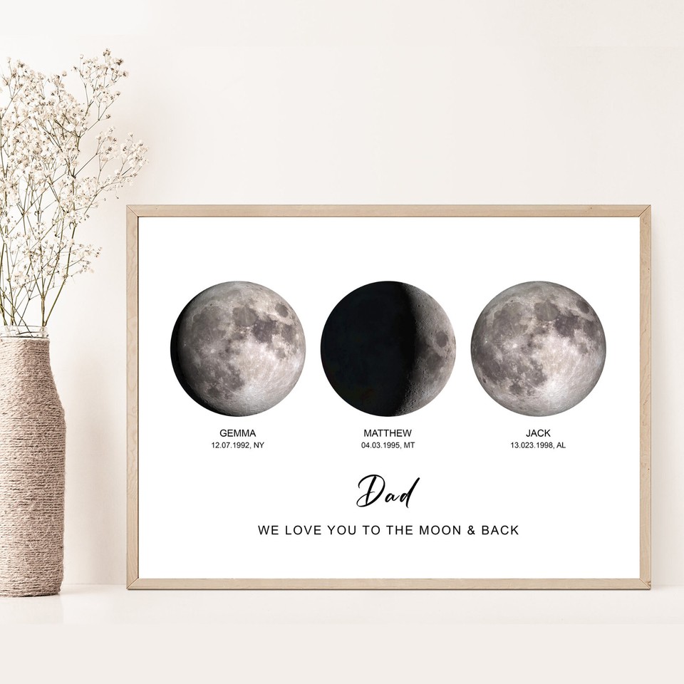 Family Moon Phases Print, Moon Phase Personalised, Custom Moon Print | eBay