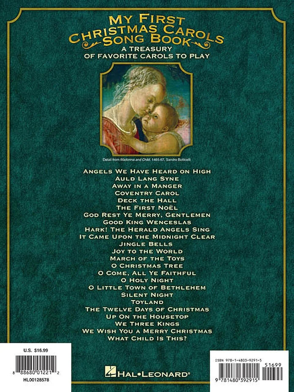 My First Christmas Carols Song Book - A Treasury of Favorite Carols to ...