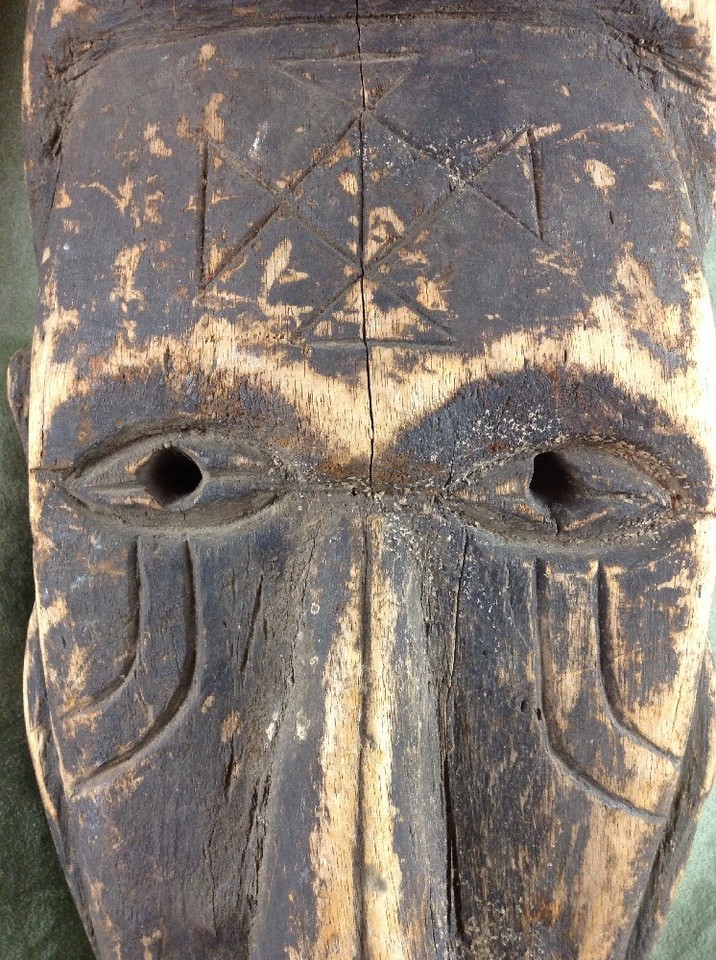 Antique African Dan Tribal Ceremonial Mask Heavy Wood, Rough shape ...