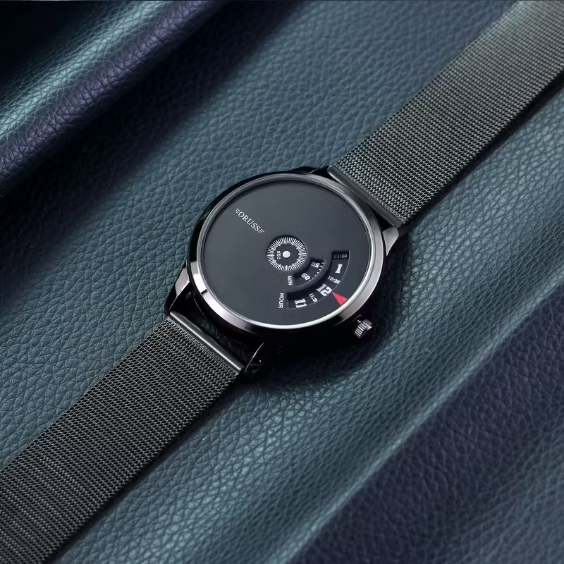 Unique Cool Starry Sky Dial Men Quartz Watch Stainless Steel Strap ...
