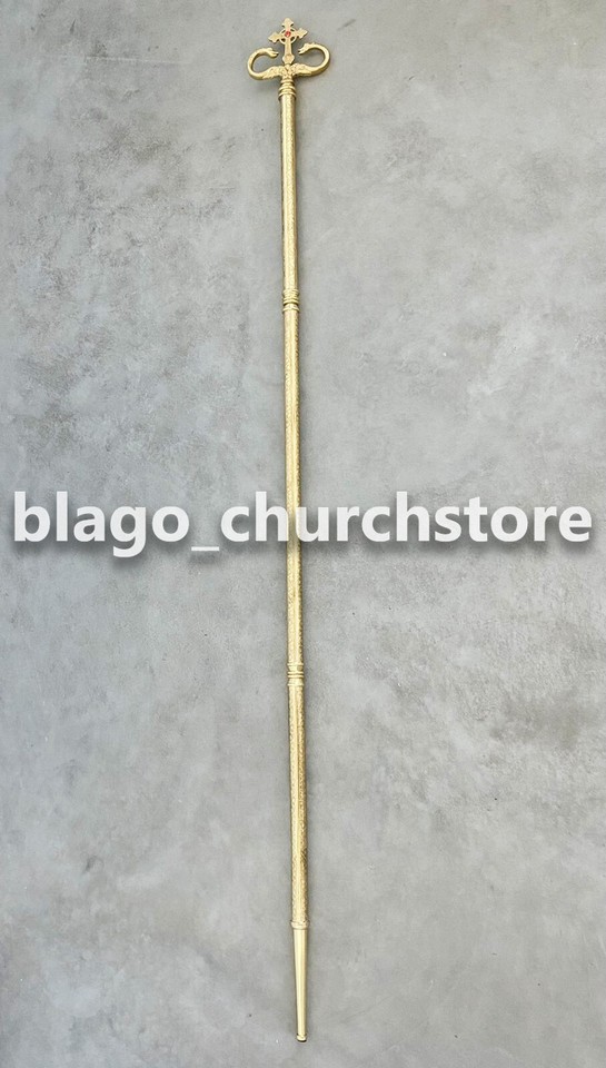Stylish Orthodox Christian Brass Bishop's Abbot's Crosier Staff 59" | eBay