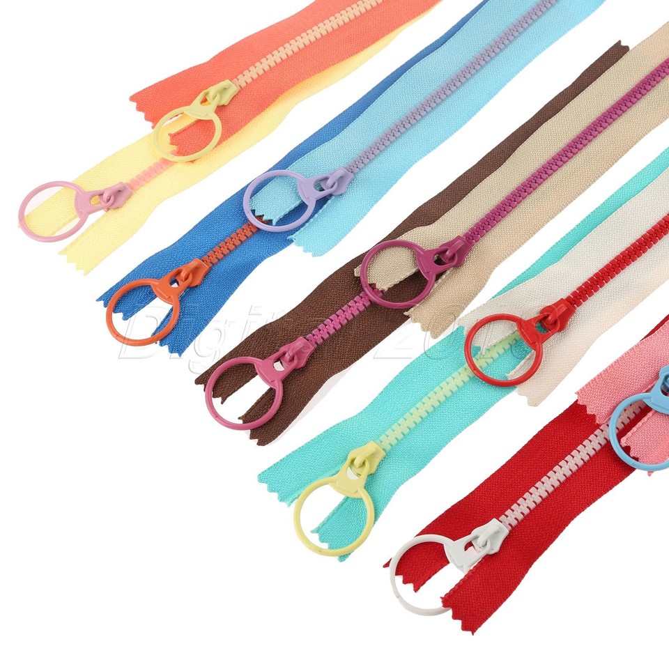 10Pcs Hanging Ring Puller Closed End Resin Zipper Zip For Bag Pouch ...