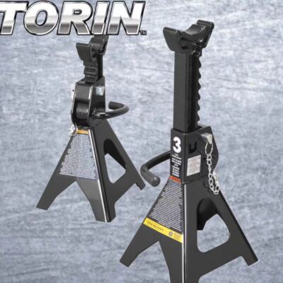 Torin Double Locking 3 Ton Heavy Duty Steel Jack Stands Car Lift, 2 ...