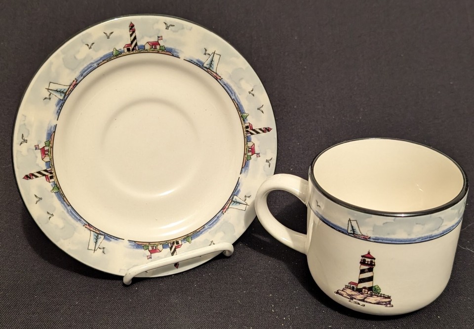 Vtg (48) Pcs Totally Today Coastal Lighthouse Nautical Theme Dinnerware ...