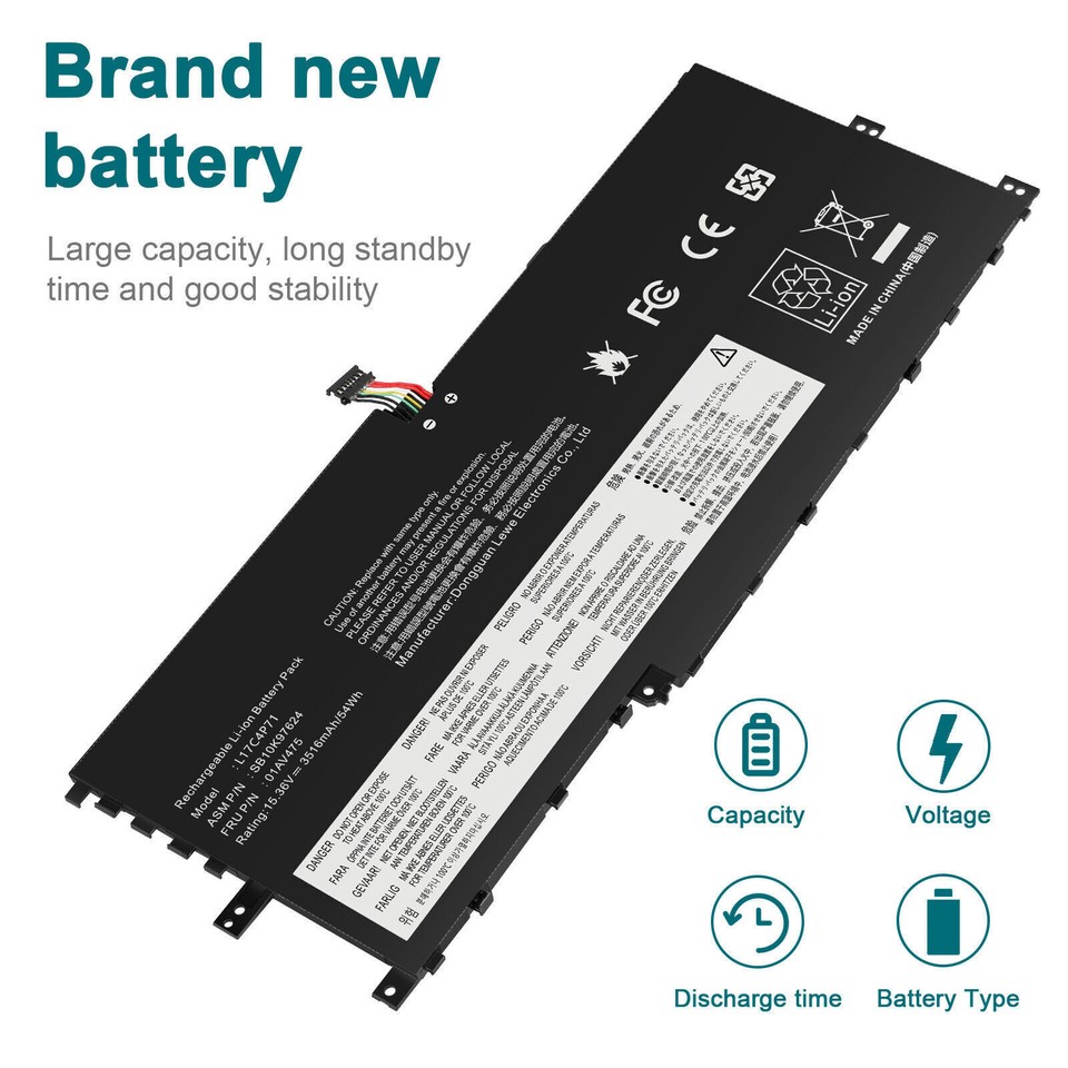 NEW L17C4P71 L17M4P73 01AV475 Battery For Lenovo ThinkPad X1 Yoga 3rd ...