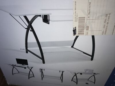 Desk Studio Designs Comet Hobby & Sew Desk Rod Iron Black Base White ...