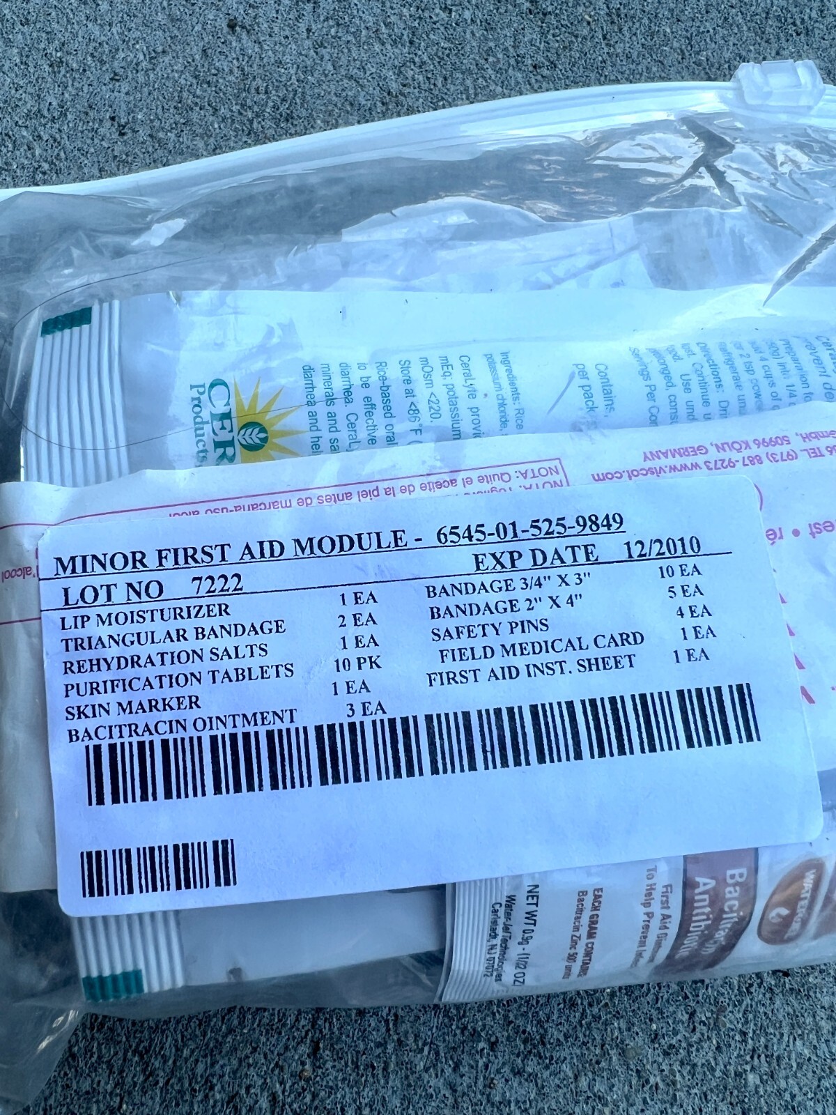 Military Minor First Aid Module - NSN 6545-01-525-9849 Exp 2010 | eBay