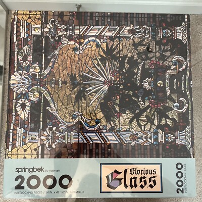 1989 Springbok PLZ9407 " Glorious Glass " Stained Glass Puzzle 2000 ...