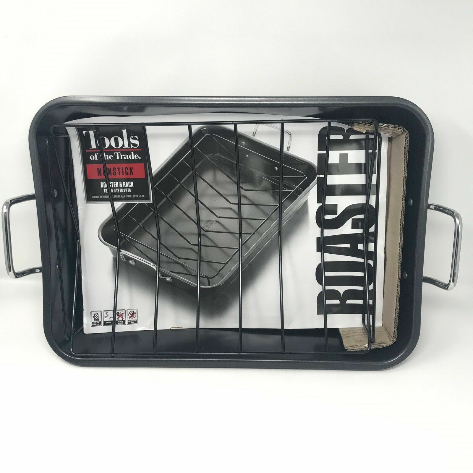 Tools Of The Trade Nonstick Roaster Rack Lifter Utensils Set Oven Safe ...