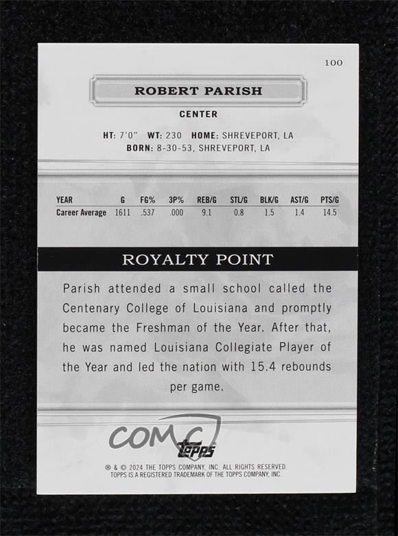 2023-24 Topps Royalty Blue /25 Robert Parish #100 HOF | eBay