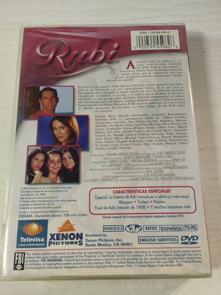 Rubi Telenovela Televisa - 3 x DVD + Extras Español NTSC Region 1 2T ...