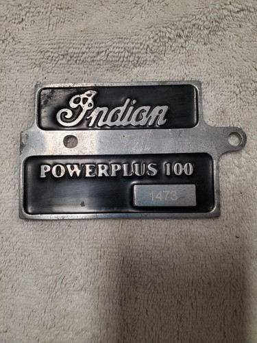 Indian Motorcycle POWERPLUS 100 Motor Number ID Plate Tag Placard | eBay