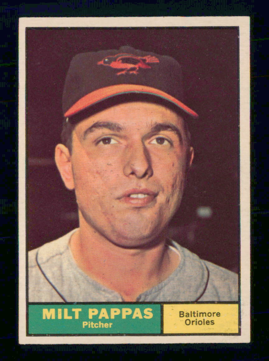 1961 TOPPS BASEBALL # 295 MILT PAPPAS INV J8298 | eBay