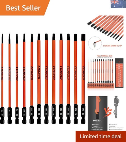 Versatile 12-Piece Security Torx Bit Set, 6-Inch S2 Steel & Magnetic ...