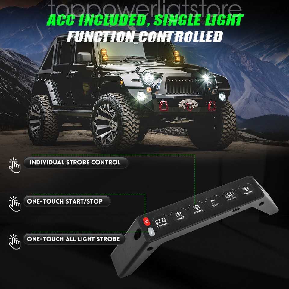 6 Gang Grab Handle Wireless Switch Panel For Jeep Wrangler JL 2018-23 ...