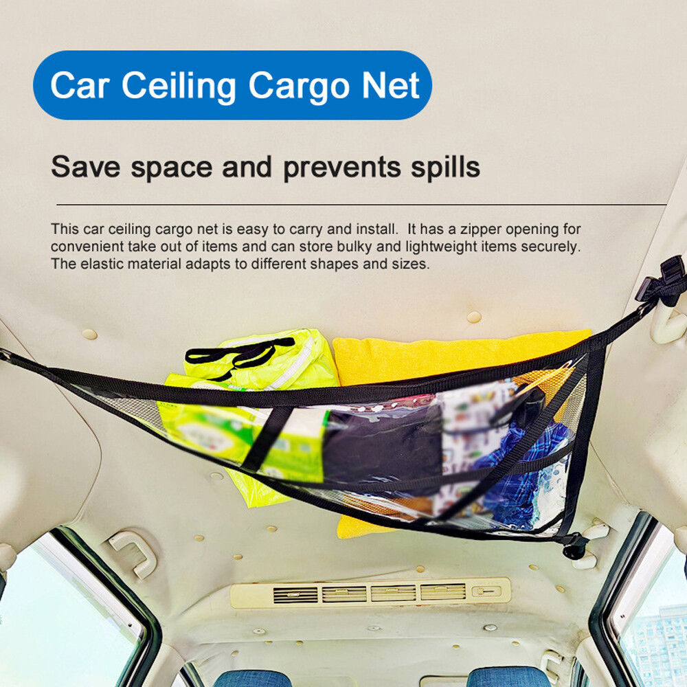 Car Ceiling Cargo Net -Shaped Vehicle Ceiling Strong Load-Bearing M2V8 ...