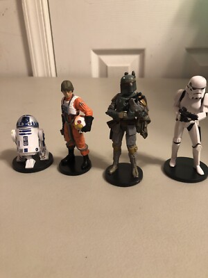Star Wars Disney Figure Cake Topper Lot Of 4 Boba Fett, Luke skywalker ...