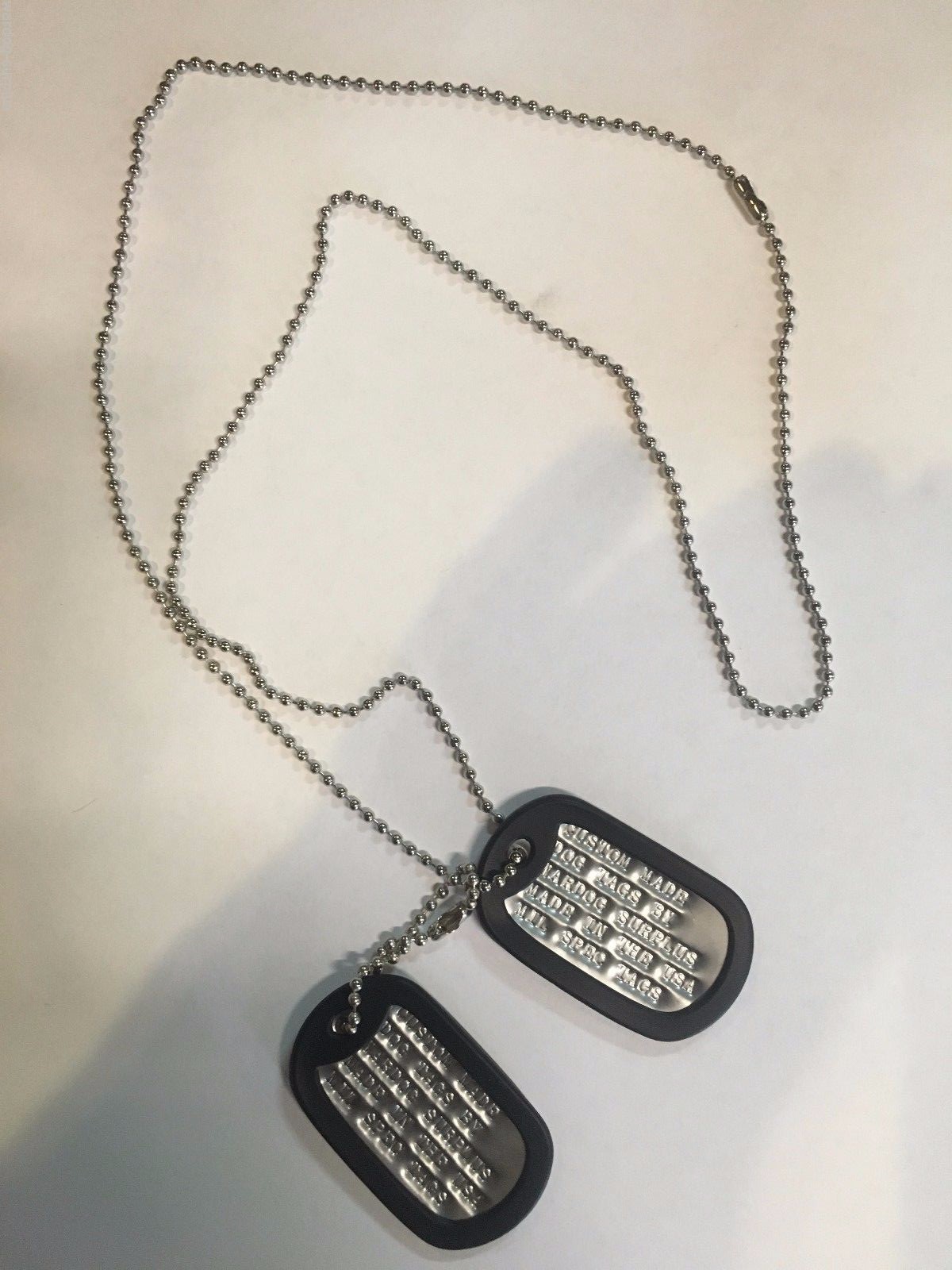 MILITARY CUSTOM ID DOG TAGS WITH CHAIN & SILENCERS OFFICIAL GI ARMY ...