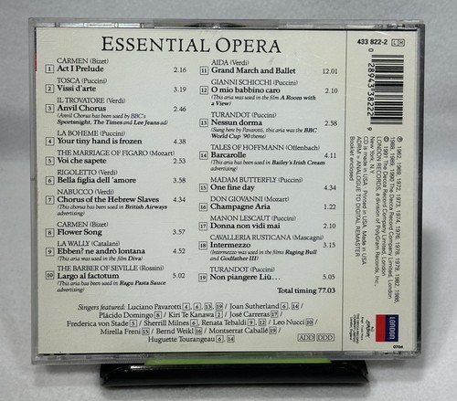 Essential Opera - Various Artists (CD, 1991, Decca) Classical 19 Tracks ...