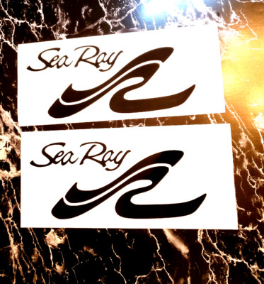 SEARAY SEA RAY Boat Decals Stickers 16" Gloss WHITE (NOT BLACK) (2 ...