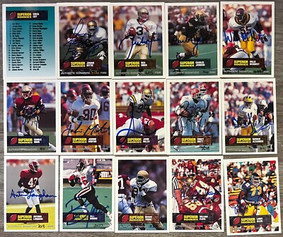 1994 Superior Rookies Football COMPLETE x80 Card Auto Set Allen, Bettis ...