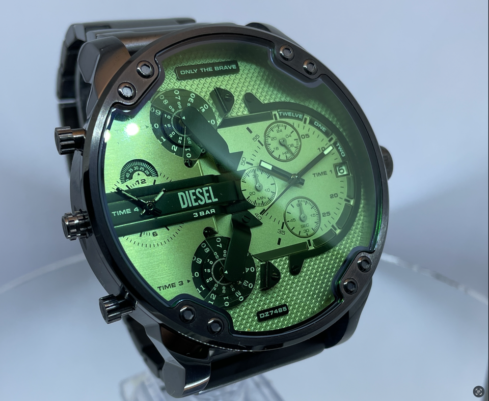 2025 Brand New Diesel Mr. Daddy 2.0 Green Stainless Steel Watch Mens ...