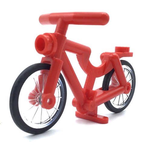 LEGO RED BICYCLE MINIFIGURE ACCESSORY TOWN CITY RIDING BIKE PART | eBay
