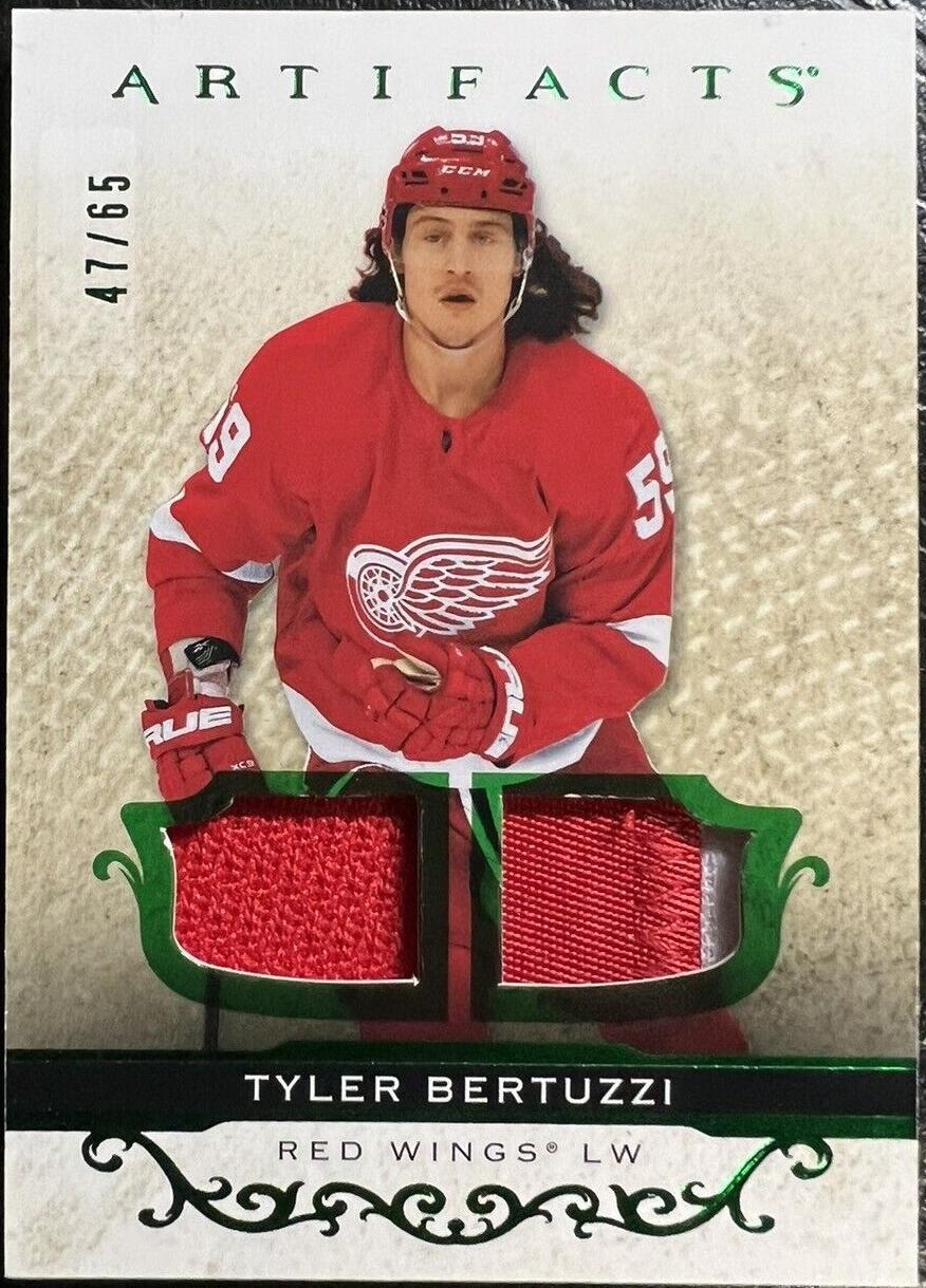 2021-22 Upper Deck Artifacts - Tyler Bertuzzi #79 Emerald Material ...