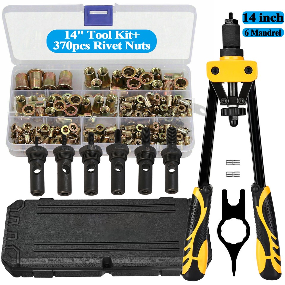 Hand Rivet Gun Threaded Insert Riveter Kit Pneumatic Tool Pop Nut ...