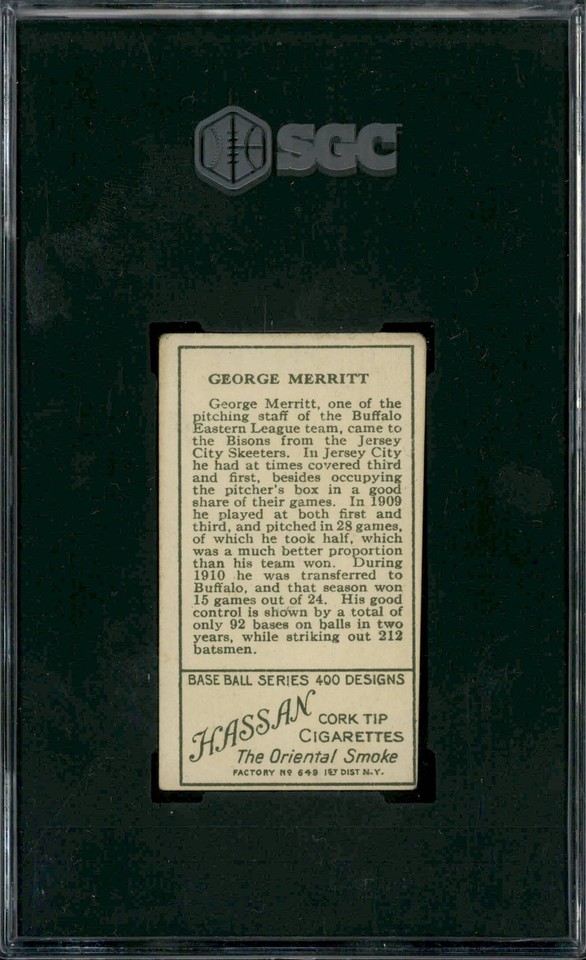 1911 T205 Gold Border George Merritt - SGC 3 | eBay