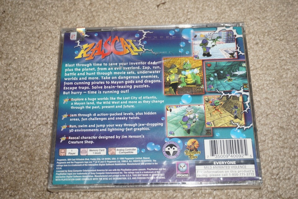 Rascal (Sony Playstation 1 ps1) NEW Factory Sealed 735009400925 | eBay