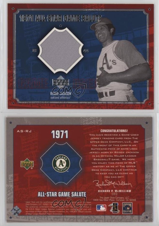 2001 Upper Deck 1971 All-Star Salute Jerseys Reggie Jackson #AS-RJ HOF ...