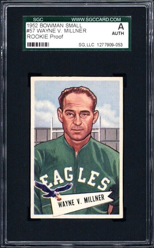 1952 Bowman Small #57 Wayne Millner - Philadelphia Eagles - RC (HOF ...