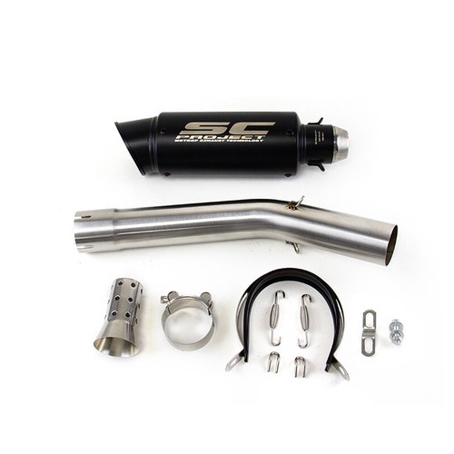 For Yamaha YZF R6 1998-2005 Exhaust Mid Pipe Black Muffler Tips Slip on ...