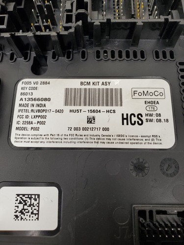 2018 2019 Ford Ecosport Body Control Module BCU BCM Hu5t-15604-hcs OEM ...