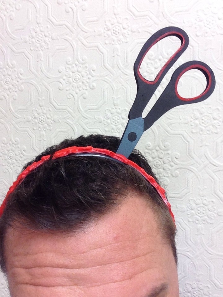 Scissors In Head Headband Halloween Costume Fancy Party Accessory Knife ...