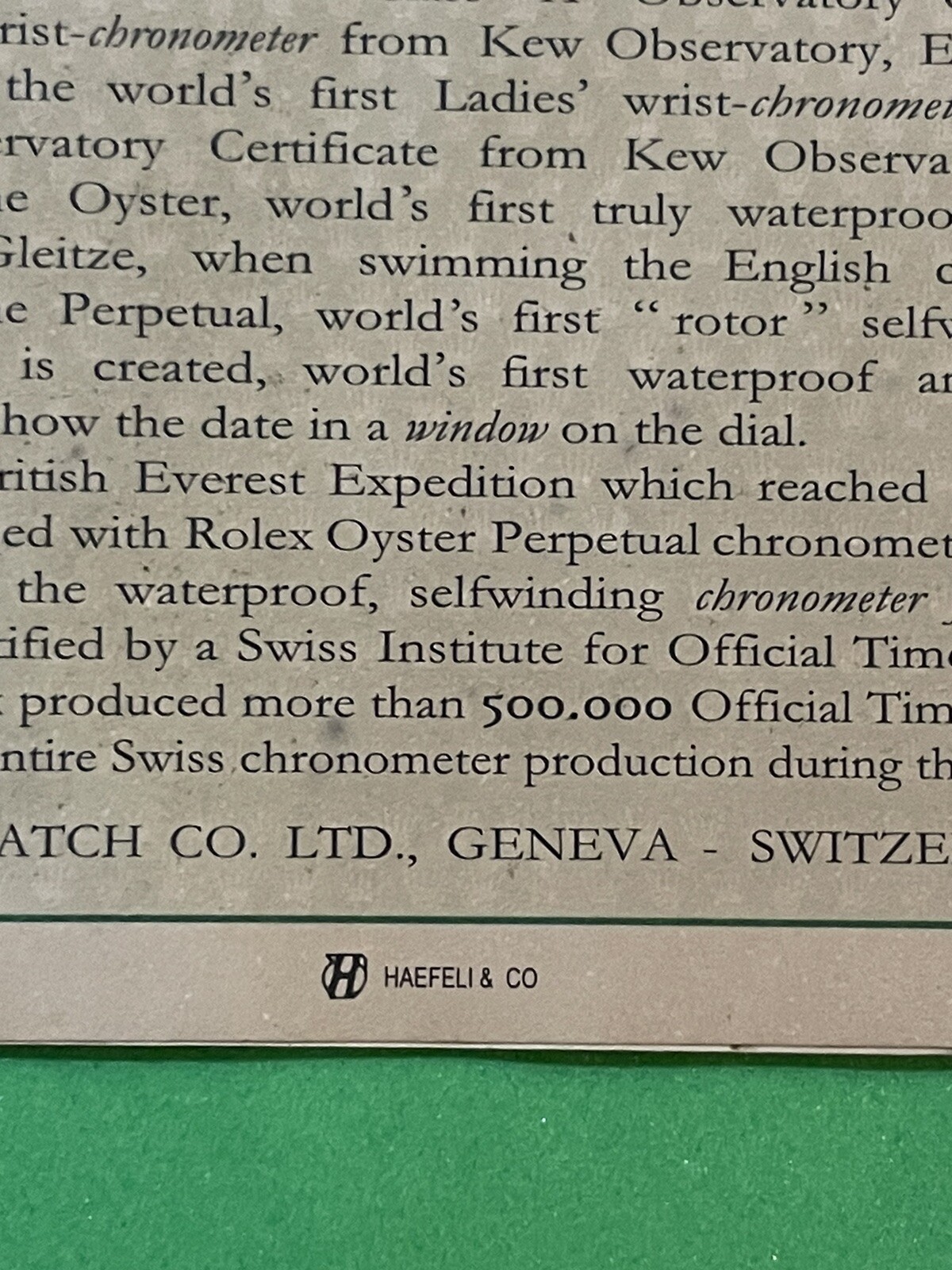 Vintage Rare Rolex Watch -1963 Open Hand Written Blank Certificate ...