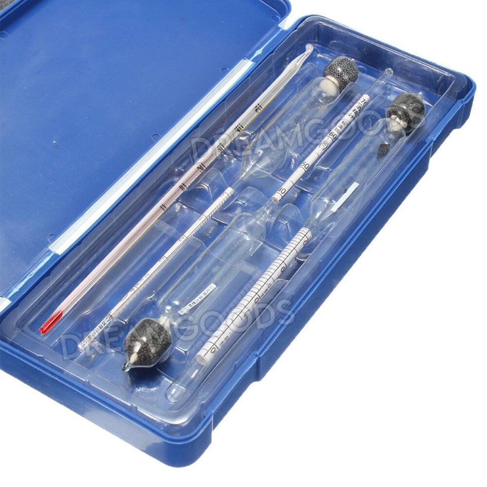 3x 0-100% Hydrometer Alcoholmeter Alcohol Tester Meter+Thermometer ...