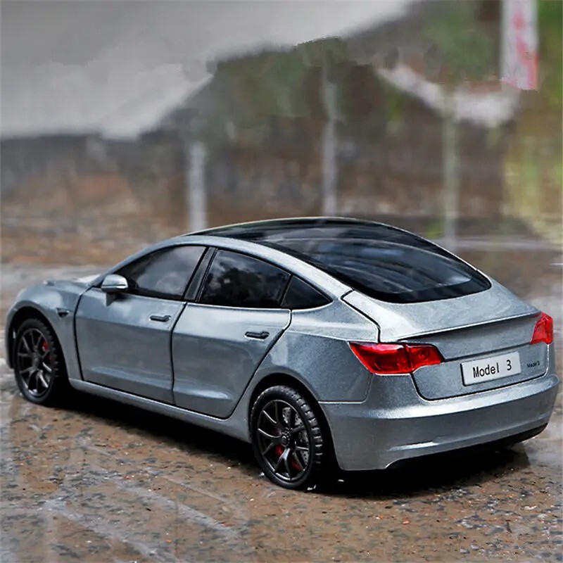 1/24 Tesla Model3 Alloy Car Model Sound and Light Vehicle Gift Free ...