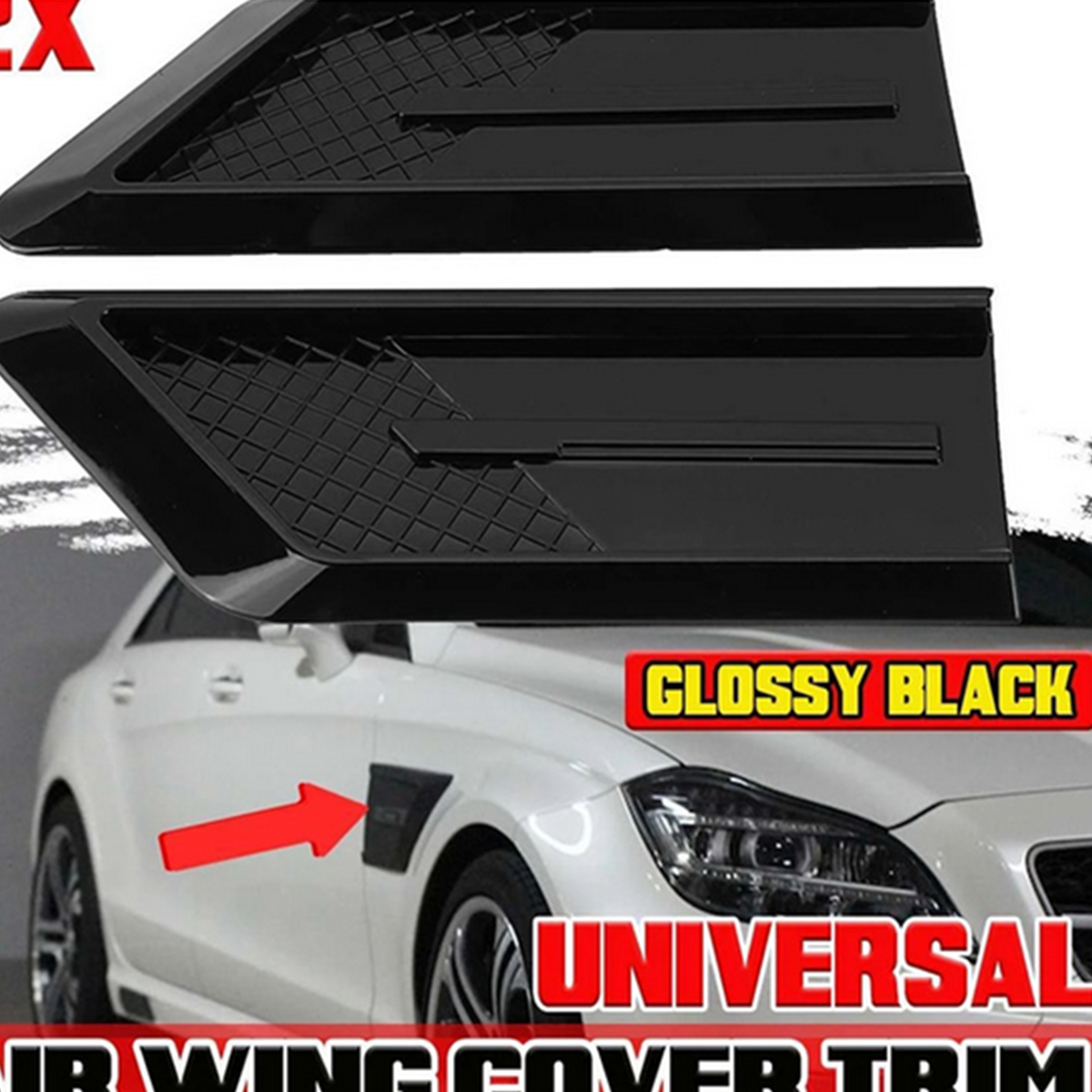Car Side Wing Air Flow Fender Intake Vent Trim Door Side Vent Hood ...