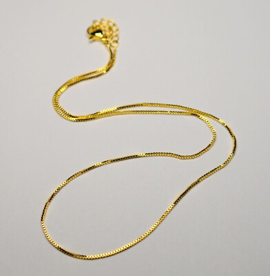 VINTAGE 14K GOLD ROLLED SQUARE BOX LINK CHAIN NECKLACE 3,12g | eBay