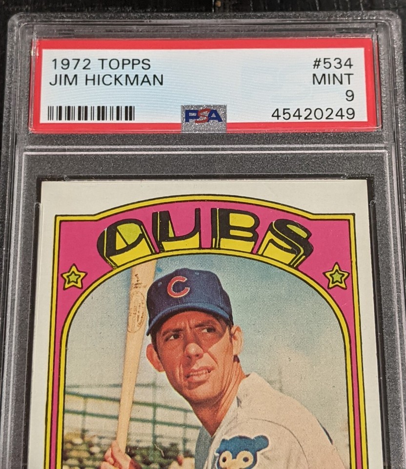 1972 Topps Jim Hickman PSA 9 MINT CENTERED #534 NEW Holder Nice Vintage ...